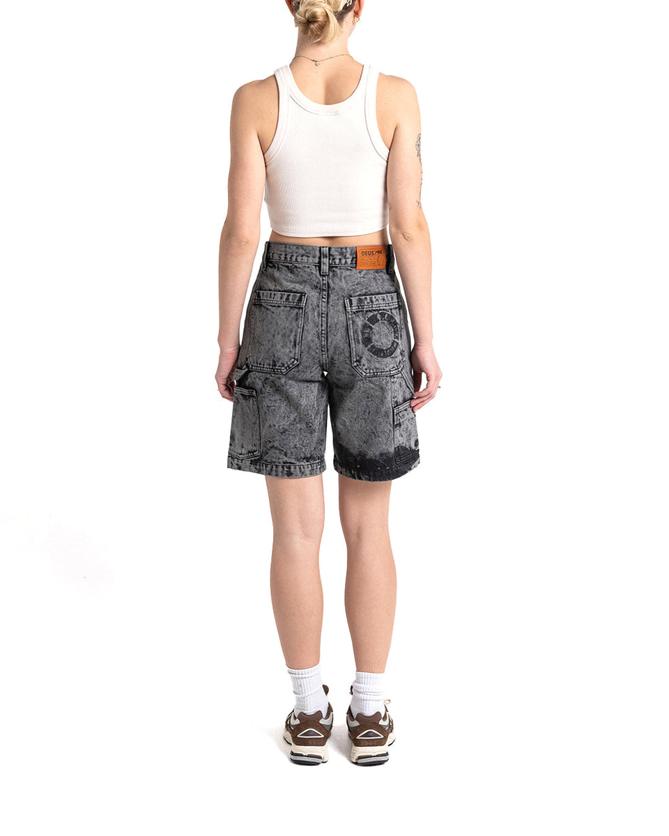Womens Shorts | Deus Ex Machina | Bella Short Black Acid Stonewash ...