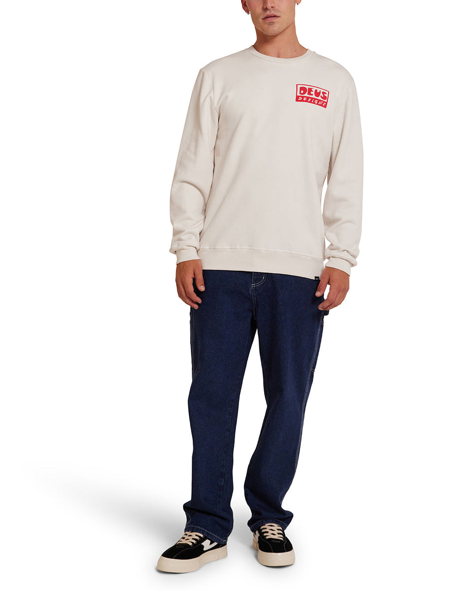 Fleece | Deus Ex Machina | Nice To See You Crew Vintage White – Deus Ex ...