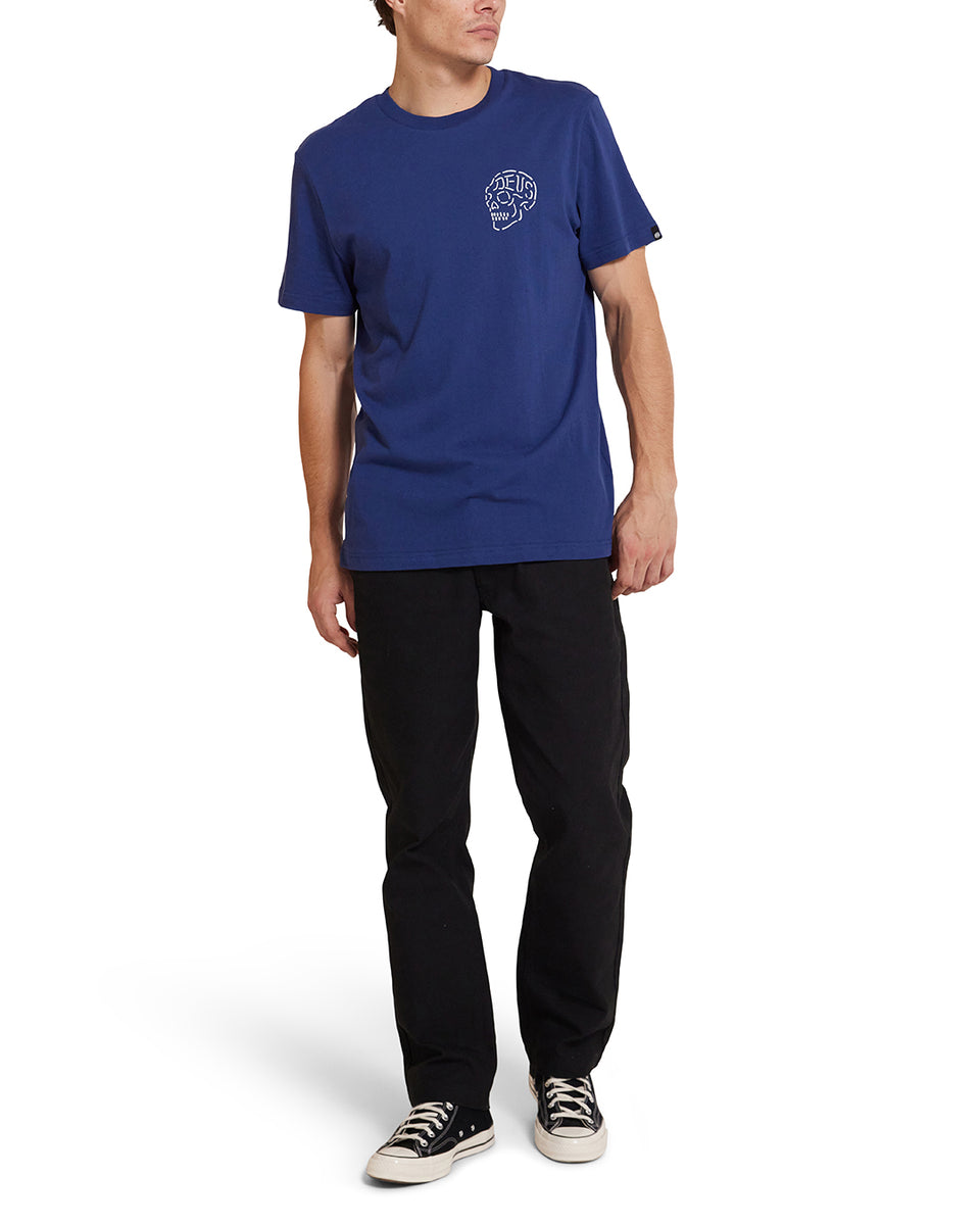 Tees | Deus Ex Machina | Venice Skull - Mechanic Blue – Deus Ex Machina USA