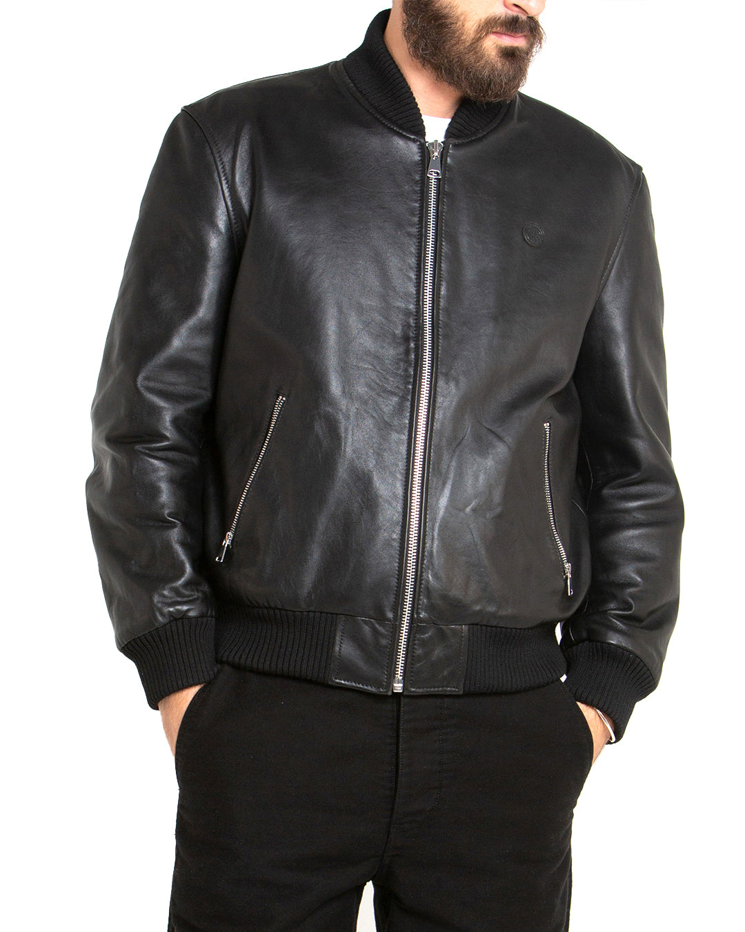 Deus Leather Jacket | Thunder Leather Bomber - Black – Deus Ex Machina USA