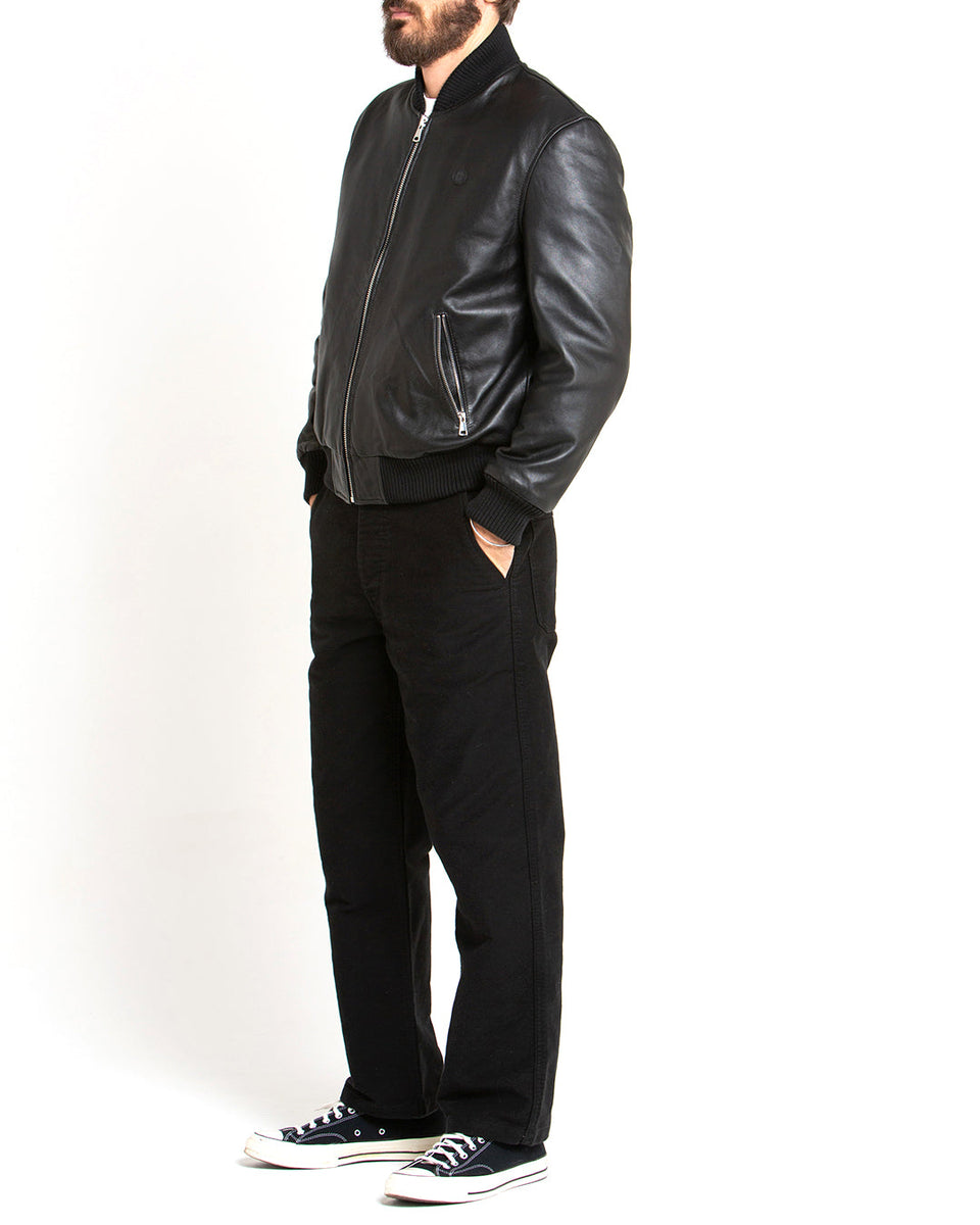 Deus Leather Jacket | Thunder Leather Bomber - Black – Deus Ex Machina USA