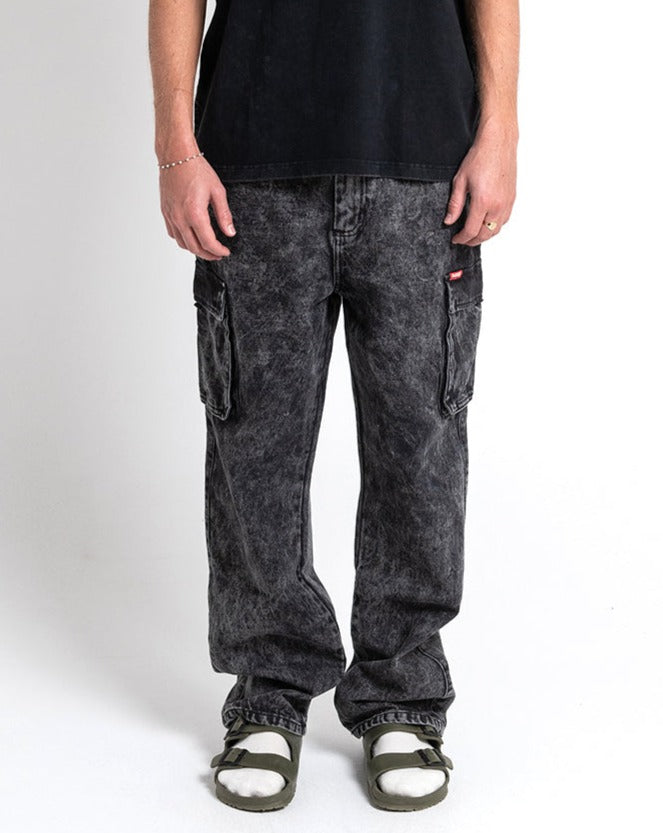 Pants | Deus Ex Machina | Burly Cargo Pant Mid Black – Deus Ex Machina USA