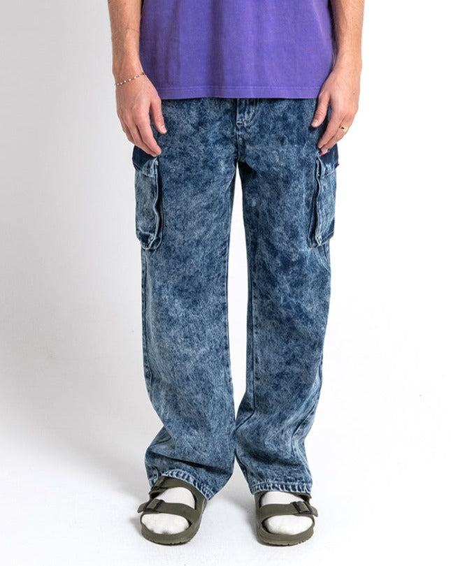 Pants | Deus Ex Machina | Burly Cargo Pant Mid Indigo – Deus Ex Machina USA