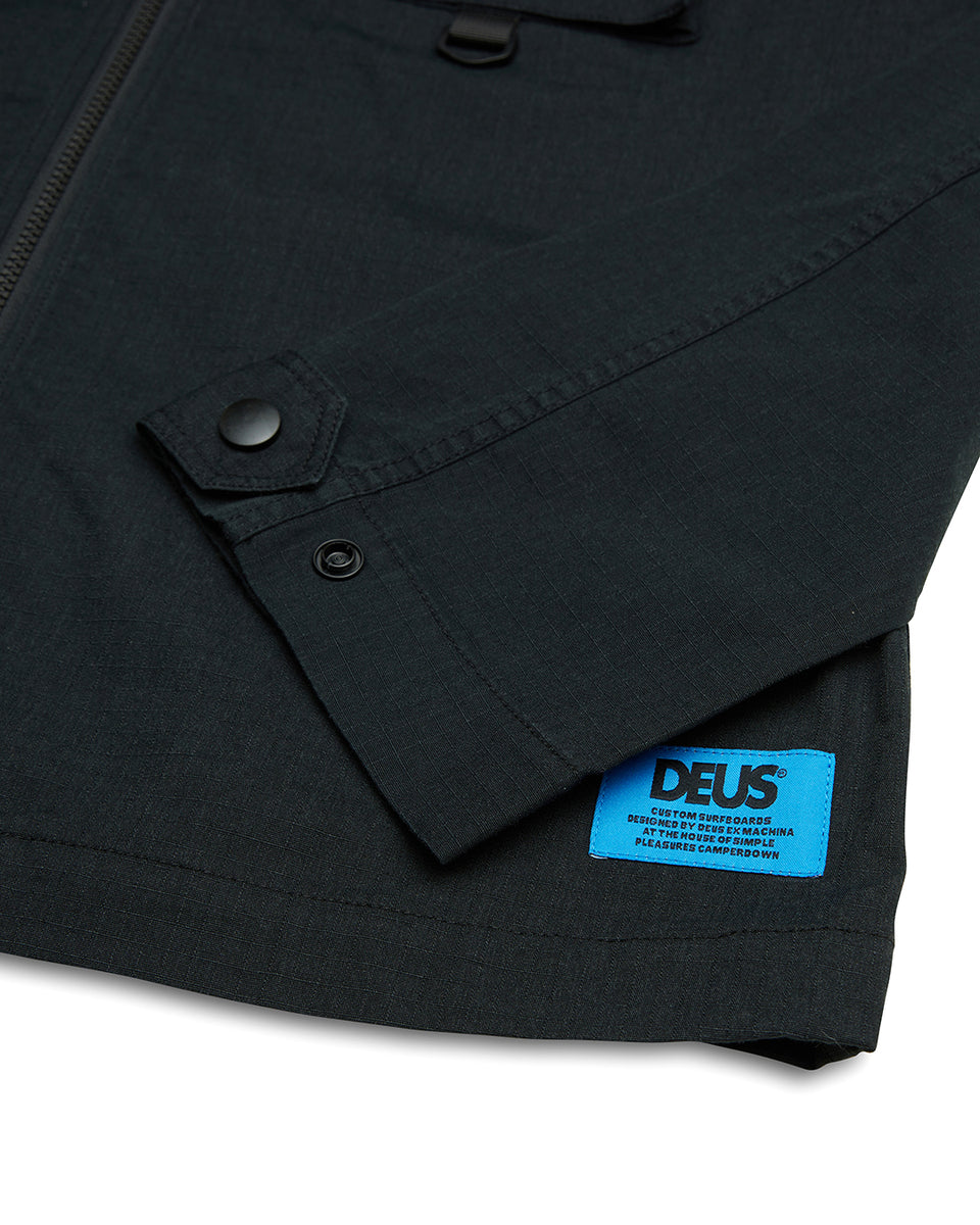 Shirts | Deus Ex Machina | Onshore Zip Shirt Black – Deus Ex Machina USA