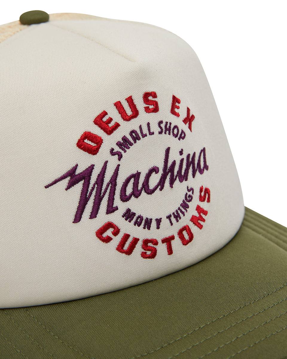 Hats | Deus Ex Machina | Amped Circle Trucker Cream – Deus Ex Machina USA