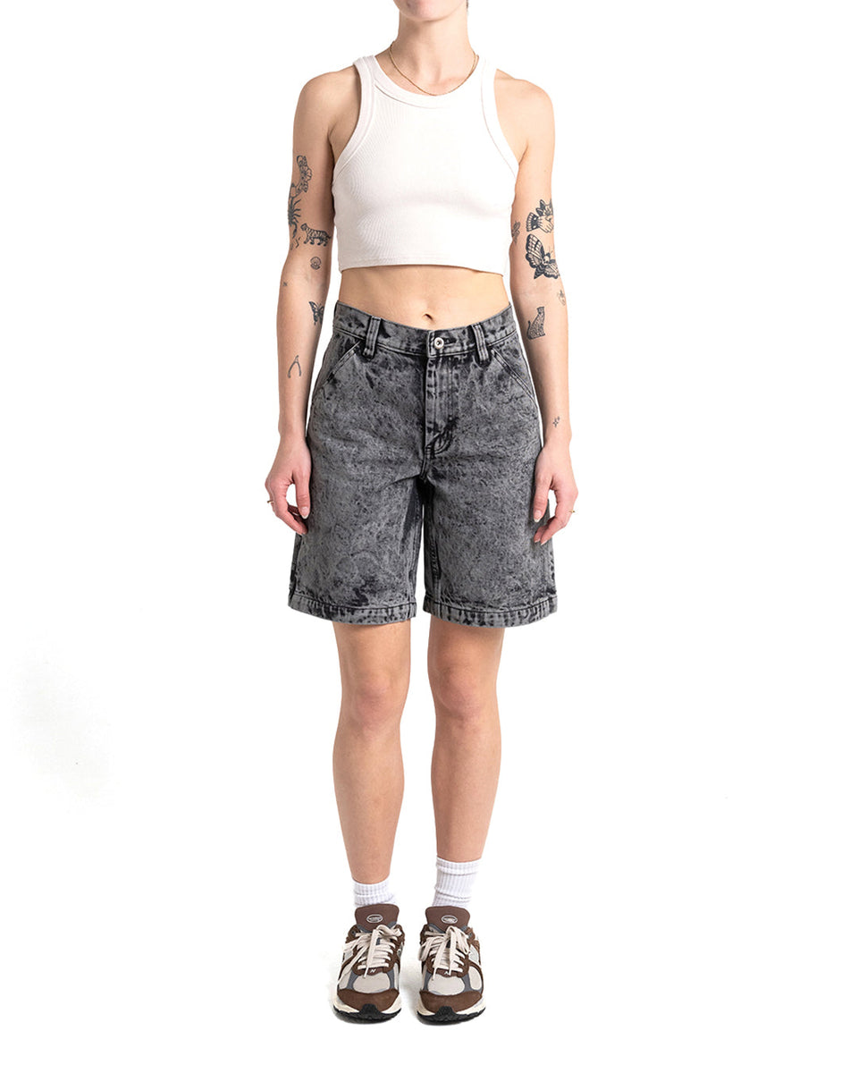 Womens Shorts | Deus Ex Machina | Bella Short Black Acid Stonewash ...