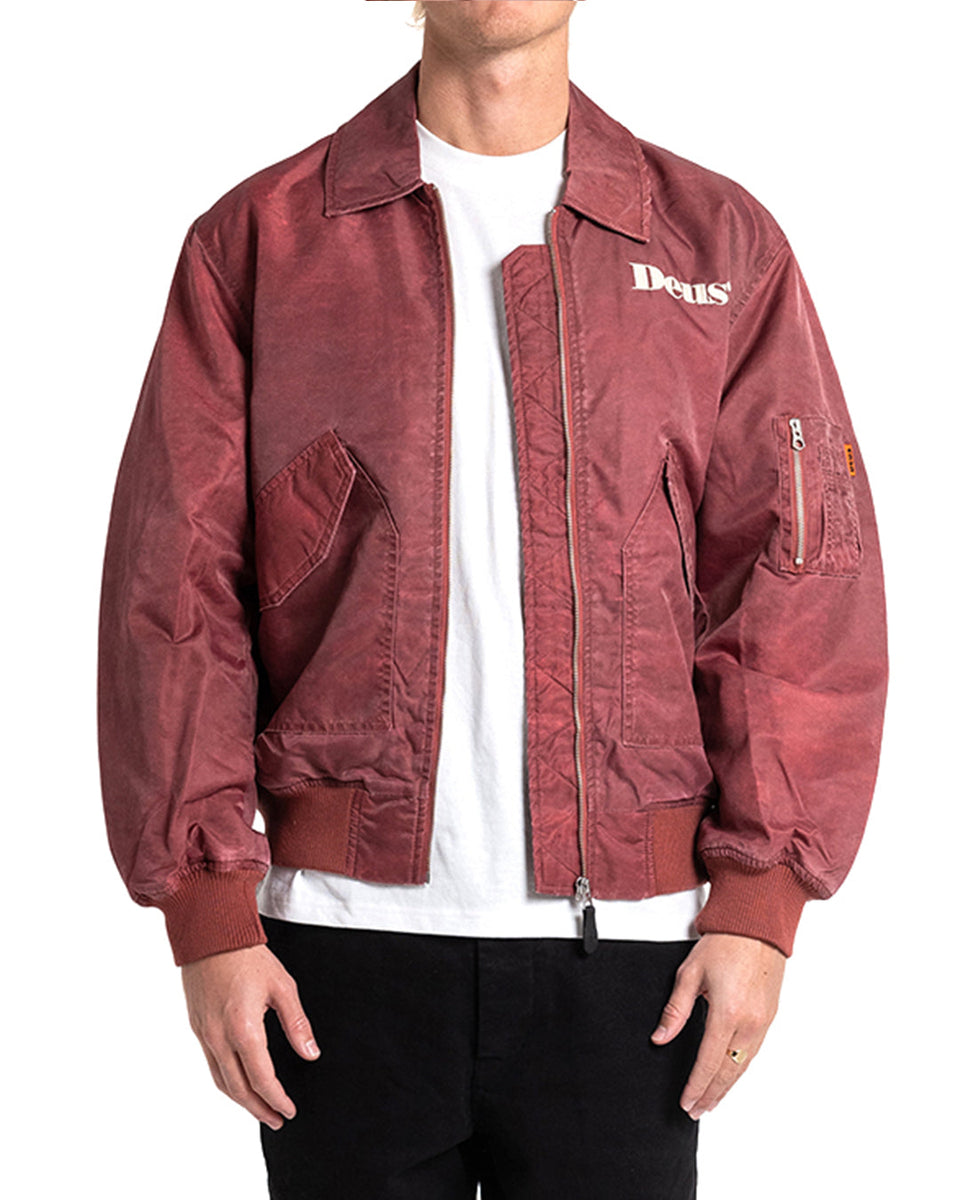 Jackets | Deus Ex Machina | Dreamhouse Flight Jacket Maroon – Deus Ex ...