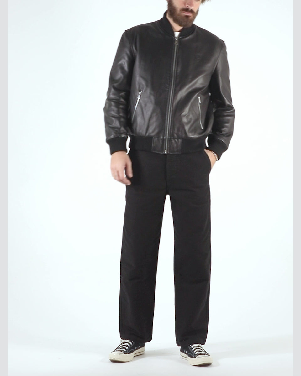 Deus Leather Jacket | Thunder Leather Bomber - Black – Deus Ex Machina USA